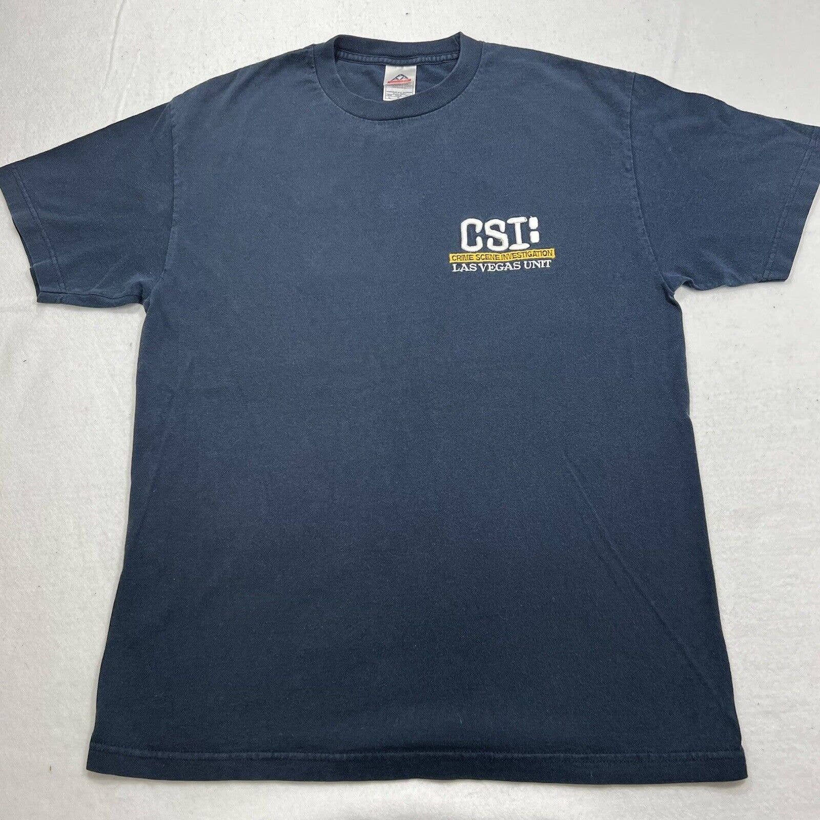 Alstyle Vintage AlStyle Large CSI Las Vegas Embroidered Blue T Shirt ...