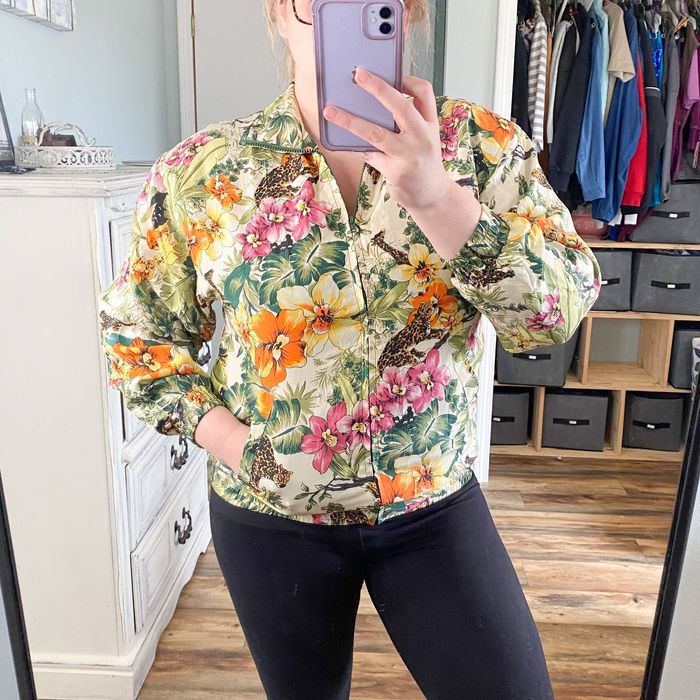 Vintage Vintage Hawaiian Windbreaker Bomber Jacket Silk Tropical | Grailed
