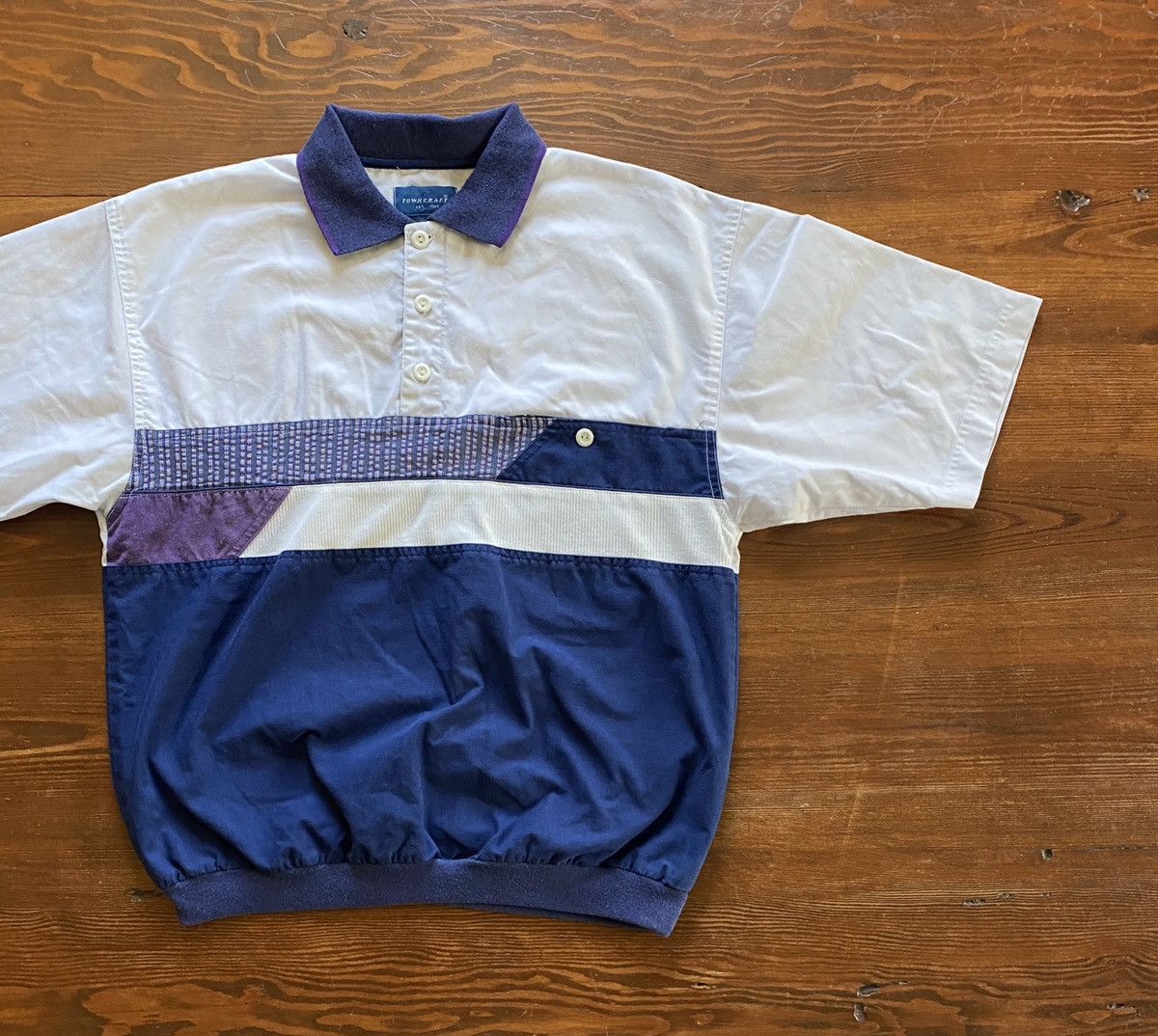 Towncraft Vintage 90’s Towncraft Banded Bottom Color Block Polo | Grailed