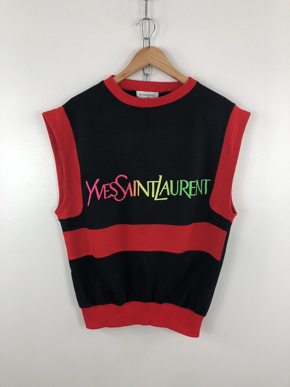 Vintage Vintage Yves Saint Laurent Big Logo YSL Vest 90s Rare Grail ...