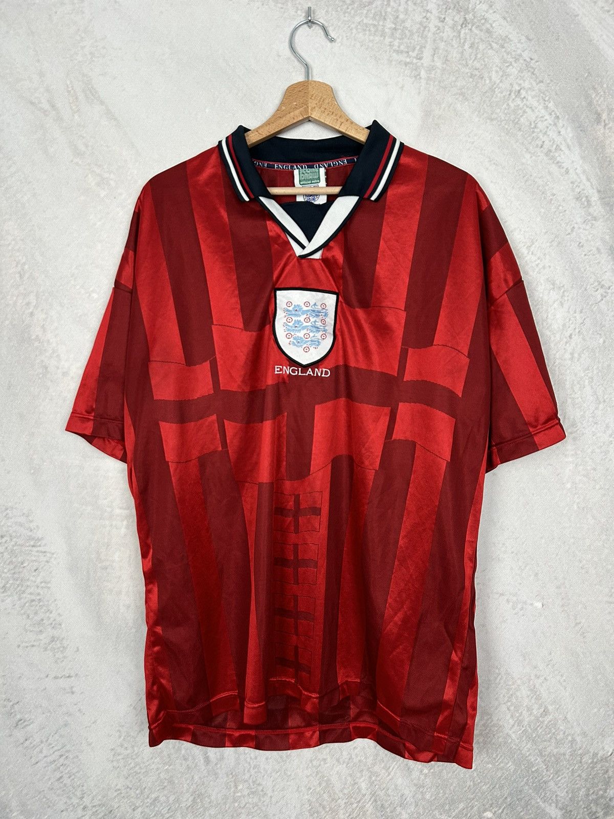 Soccer Jersey × Vintage Vintage Score Draw Retro England Soccer Jersey ...
