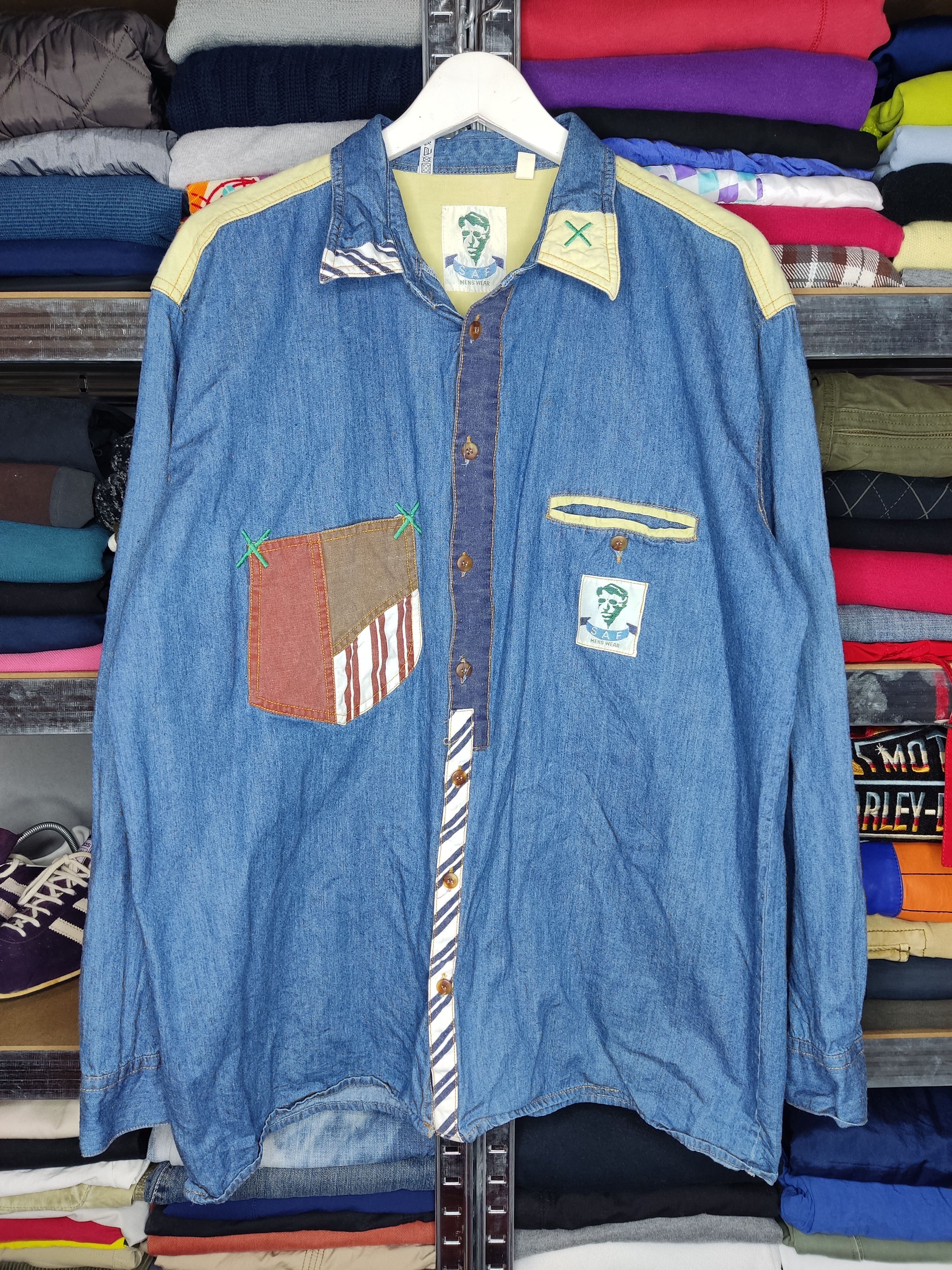 Vintage 90s Vintage Jeans Denim Avant Garde SAF Art Gallery Shirt | Grailed