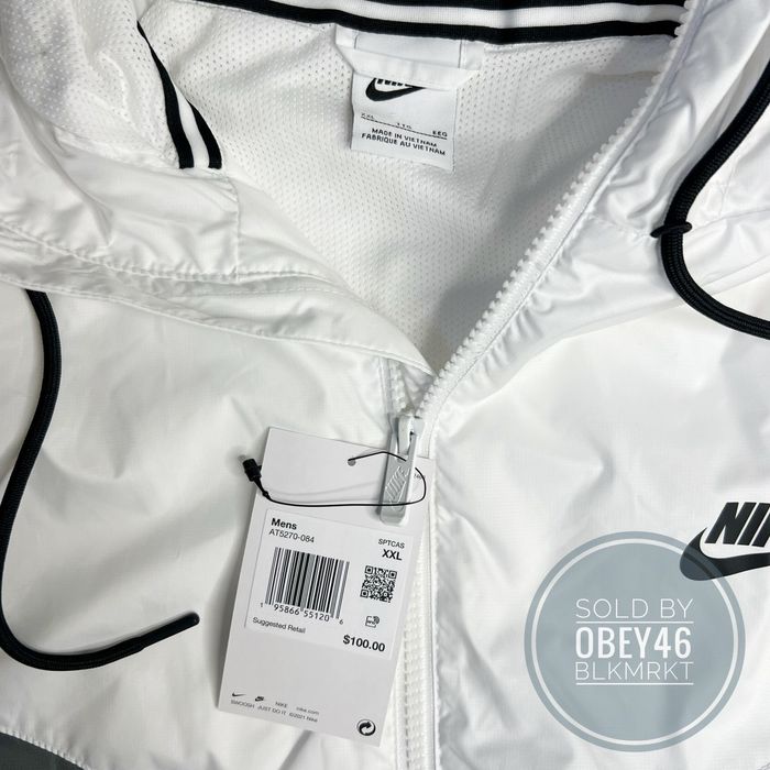 Nike Nike Sportswear Windrunner Gray/White Hooded Jacket S | Grailed