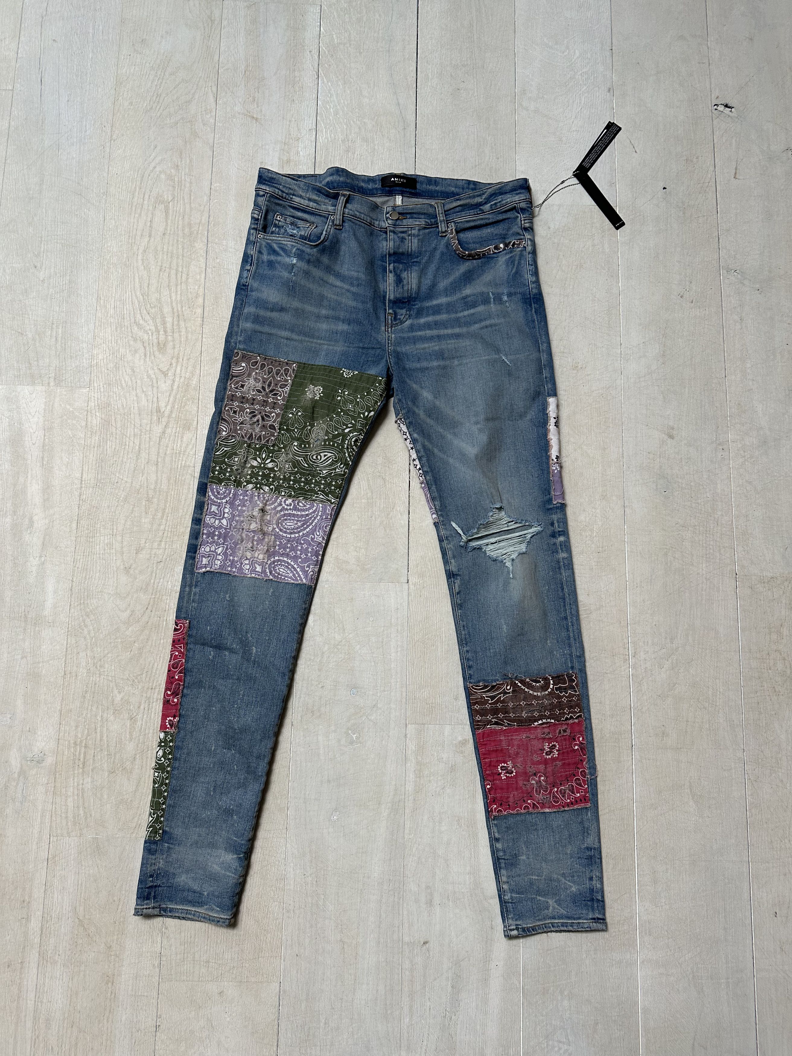 Amiri AMIRI BANDANA ART PATCH JEANS | Grailed