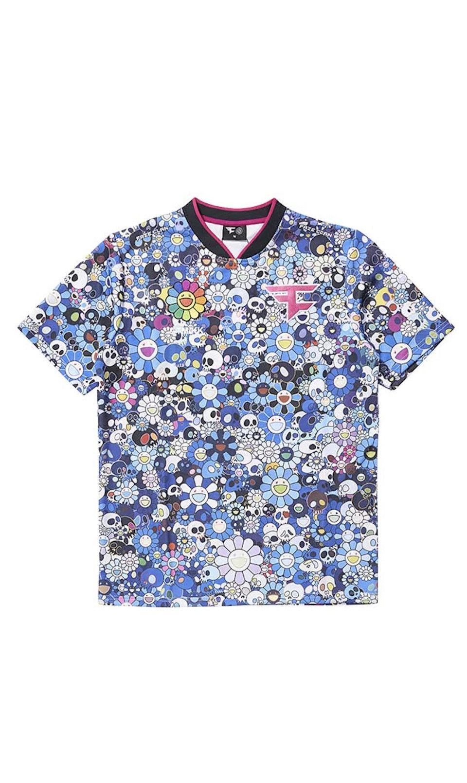 Takashi Murakami Takashi Murakami x Faze Clan Blue Flower Jersey Size ...