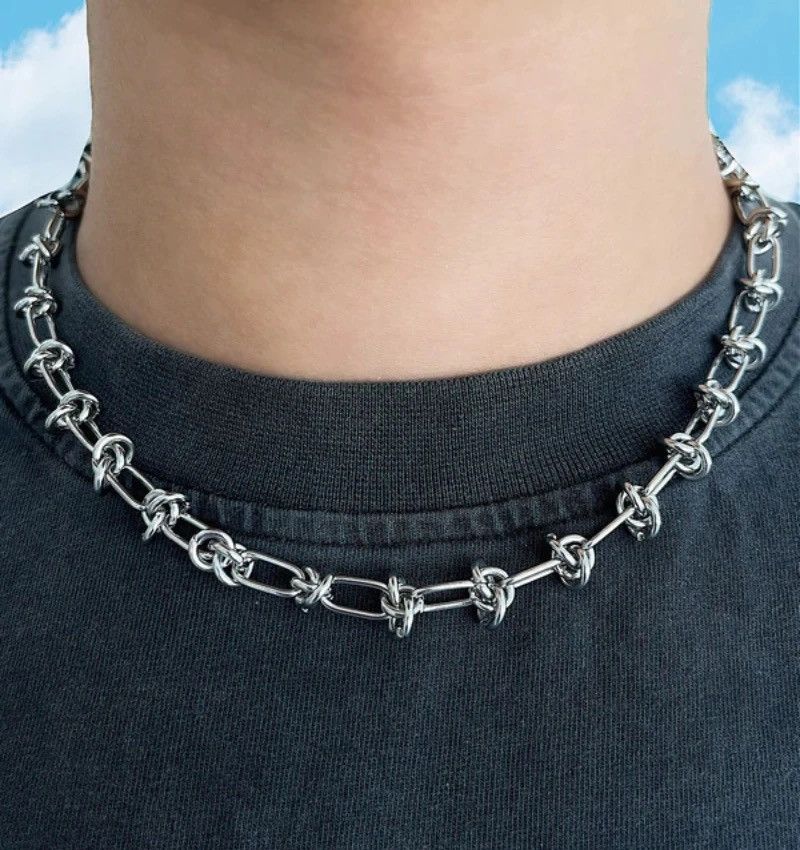 Cuban Link Chain Rock Thorns Knot Chains Choker Necklace | Grailed