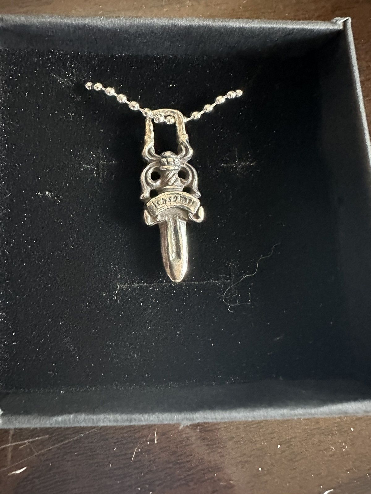 Chrome Hearts RARE Chrome Hearts Dagger Pendant Chain Necklace Silver ...