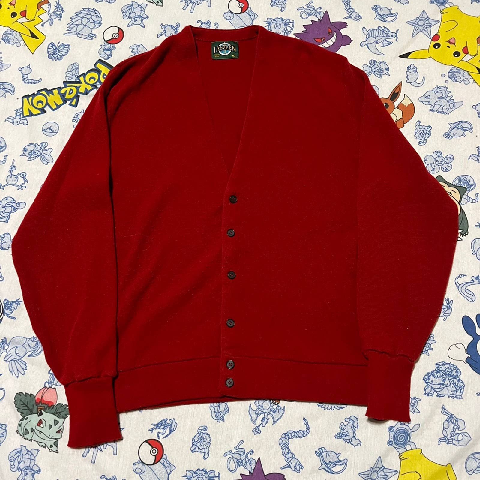 Vintage Vintage 90s Jantzen Red Acrylic Cardigan | Grailed
