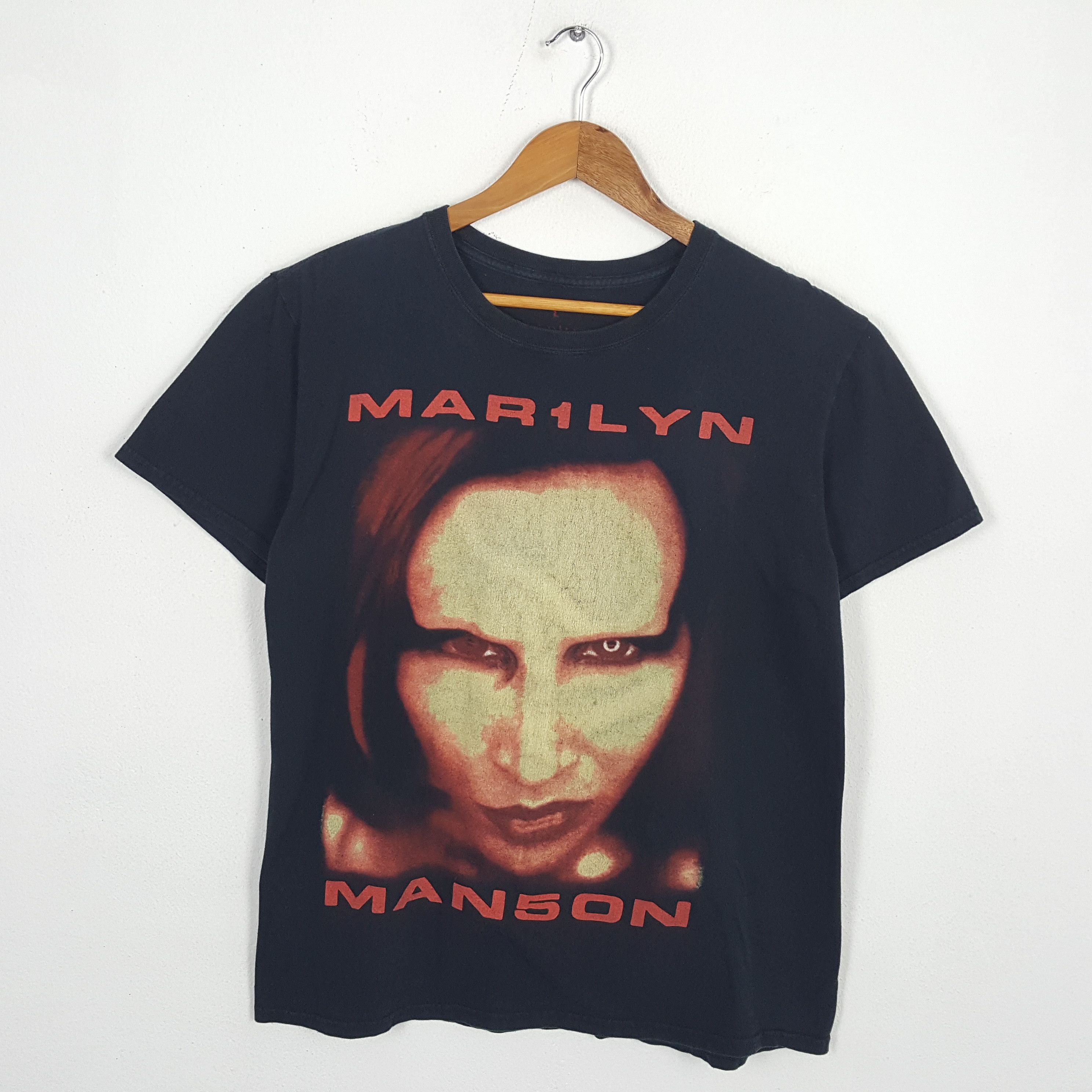 Band Tees × Marilyn Manson × Vintage Vintage MARILYN MANSON American Rock Singer Songwriter Tees ...