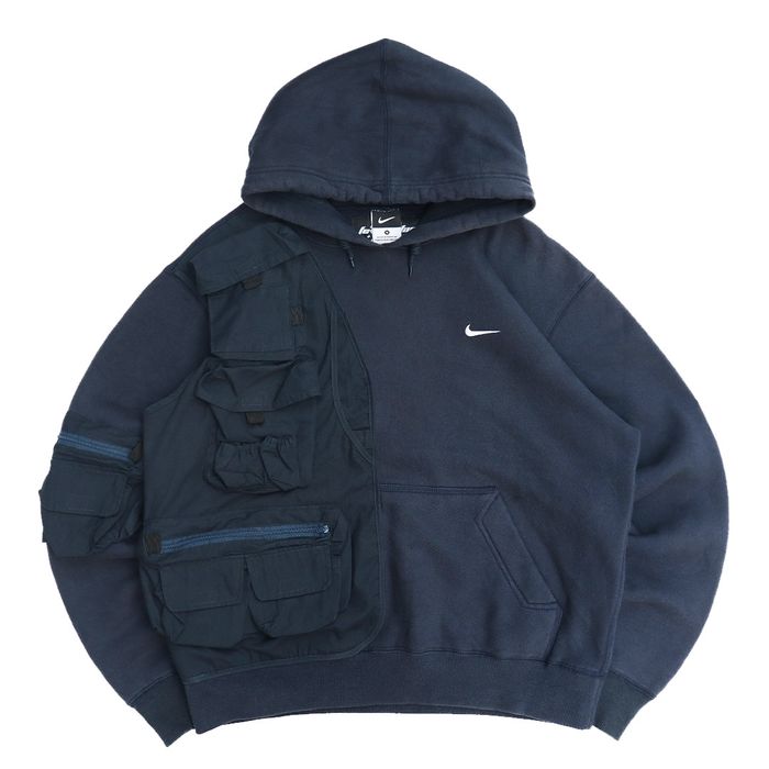 Nike Reworked Tactical Nike Hoodie Triple Navy | Grailed