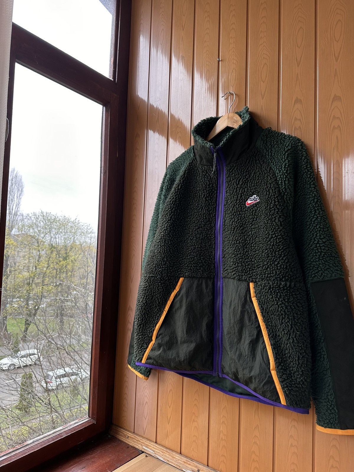 Nike Vintage Nike ACG Green Sherpa Nylon Jacket | Grailed