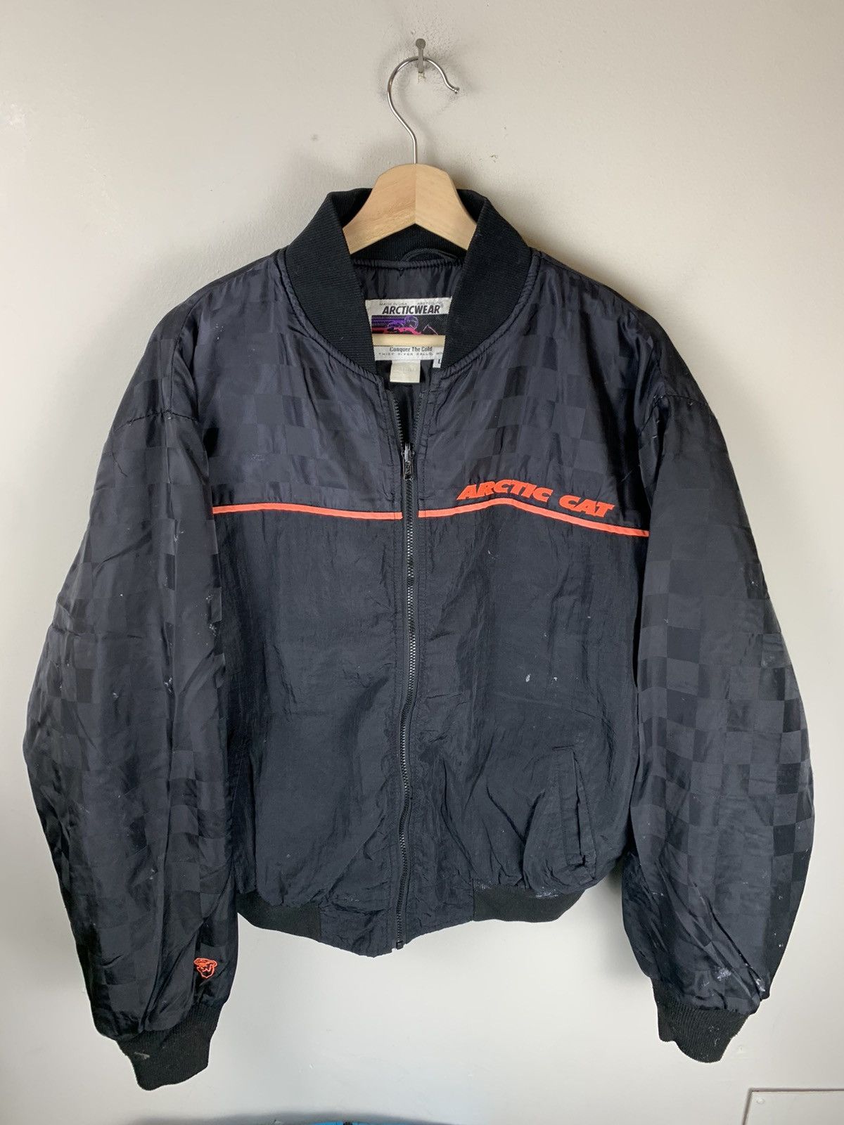 Vintage Vintage Arctic Cat Racing Flag Satin Jacket | Grailed