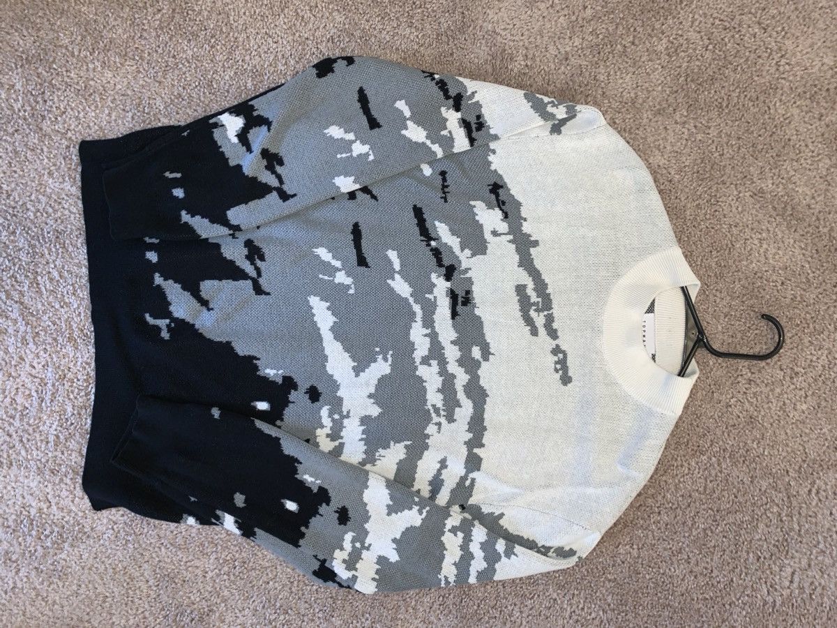 Topman ALPINE CAMOUFLAGE WOVEN MOCK KNECK | Grailed