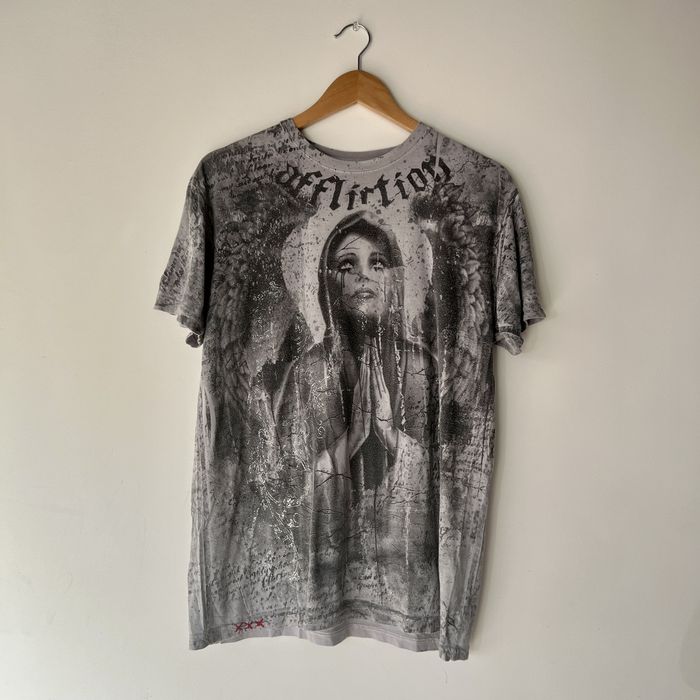 Affliction Y2K Affliction Bamboo Men’s Medium Angel Wings Shirt Gray ...