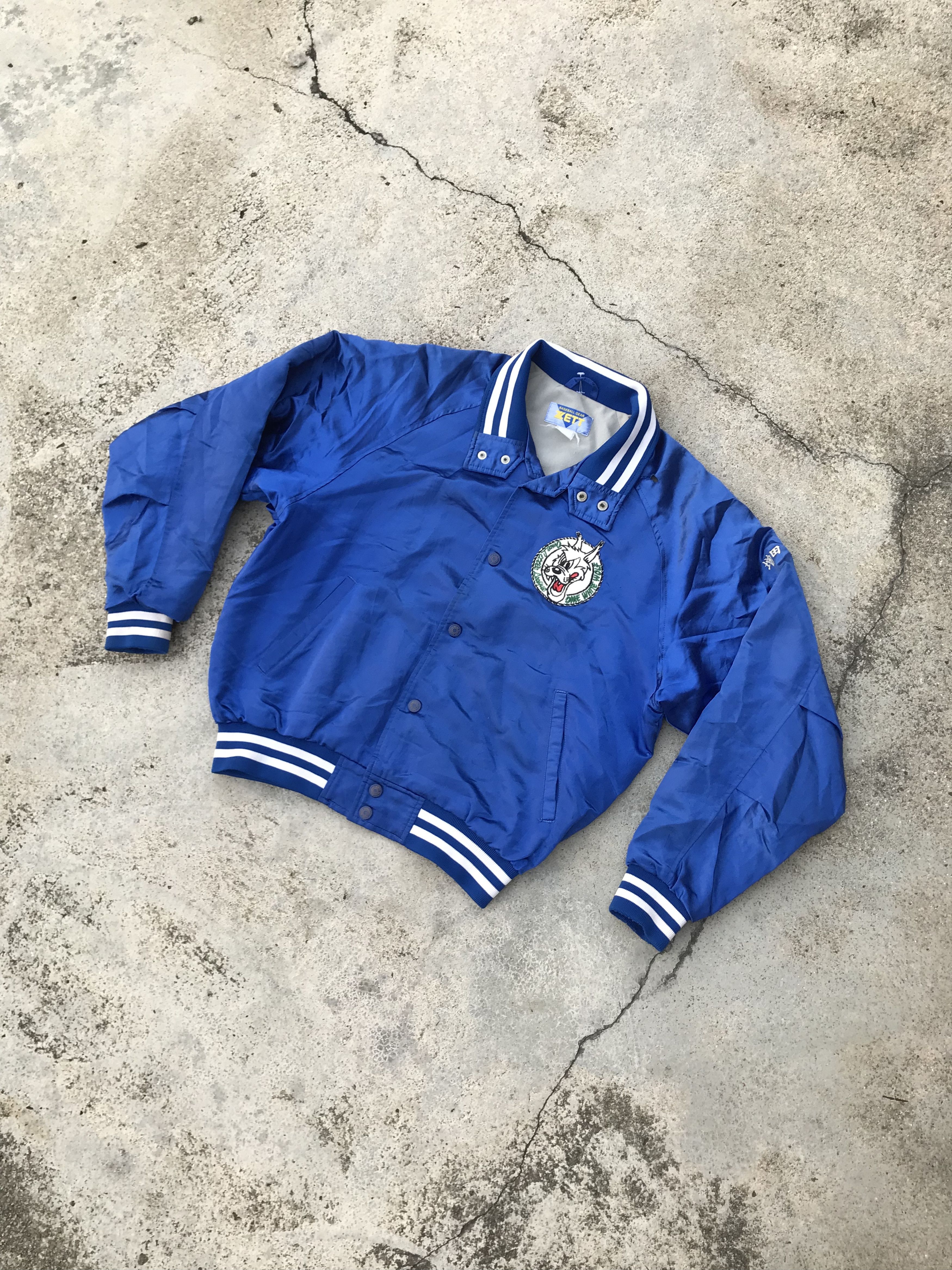 Japanese Brand × Varsity Jacket × Vintage Vintage White Wolf Jacket ...