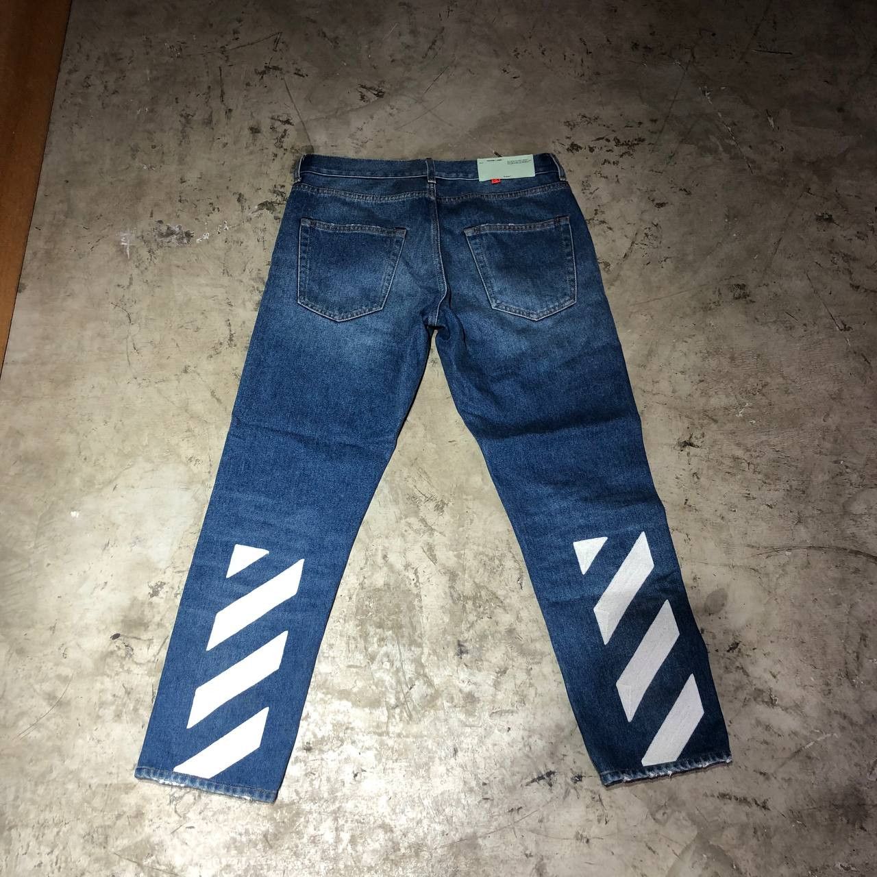 Off-White Off-White Denim program Diagonal Slim fit denim pants | Grailed
