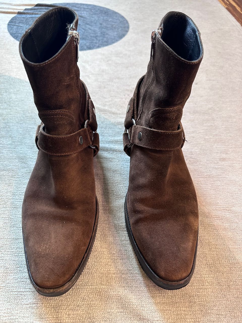 Saint Laurent Paris SLP Wyatt Boots Sz 8.5 in Brown Suede | Grailed