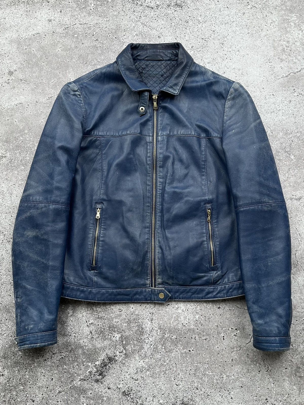 Avant Garde × Japanese Brand × Leather Jacket Vintage Washed Leather ...