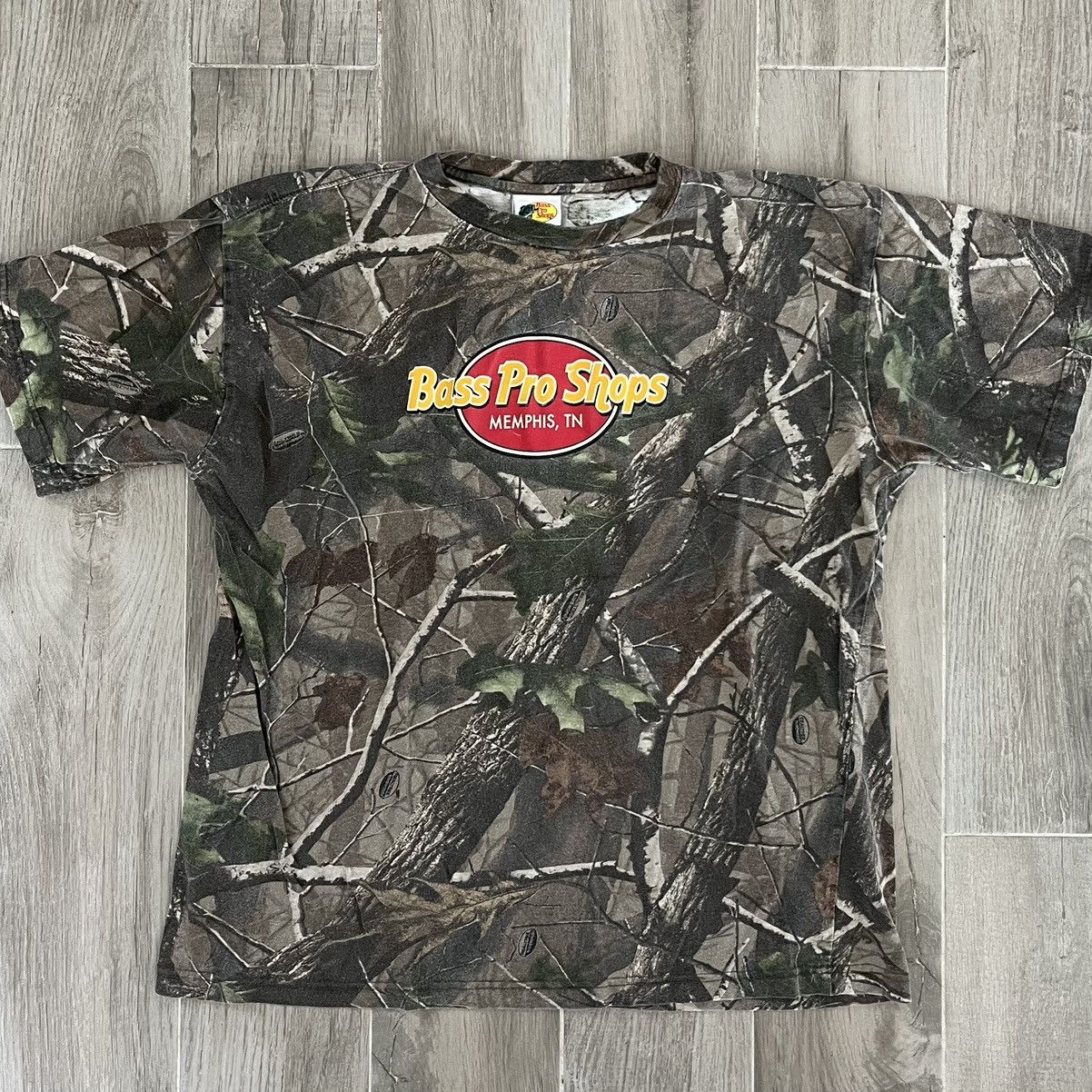 Vintage Vintage Bass Pro Shops Camo Tee Hard Rock Style | Grailed