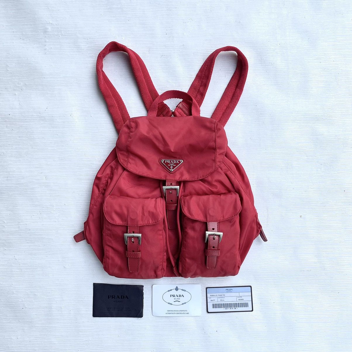 Prada Vintage Prada Red Nylon Backpack | Grailed