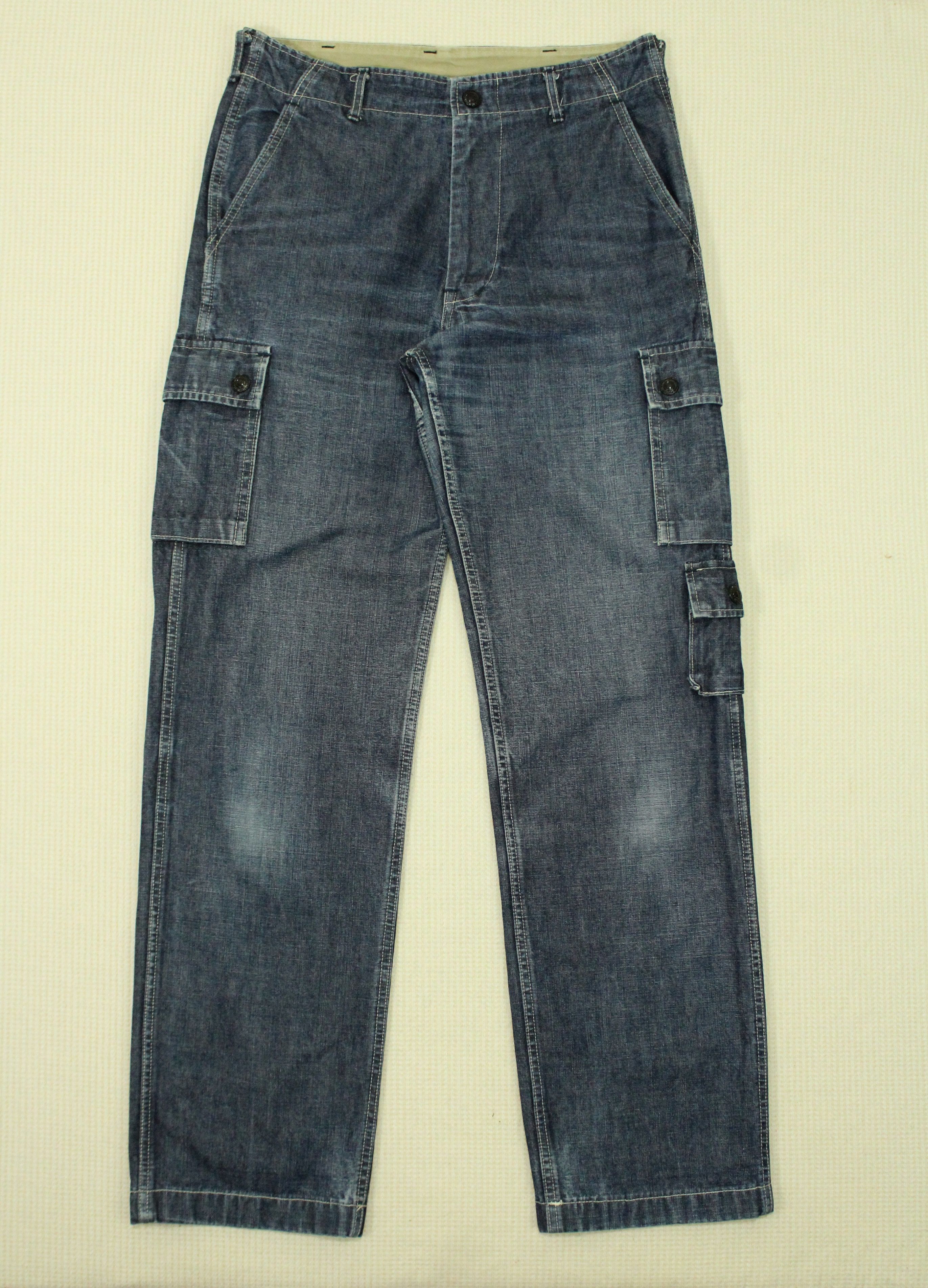 Evisu × Johnbull × Orslow JOHN BULL Denim Cargo Utility Parachute ...