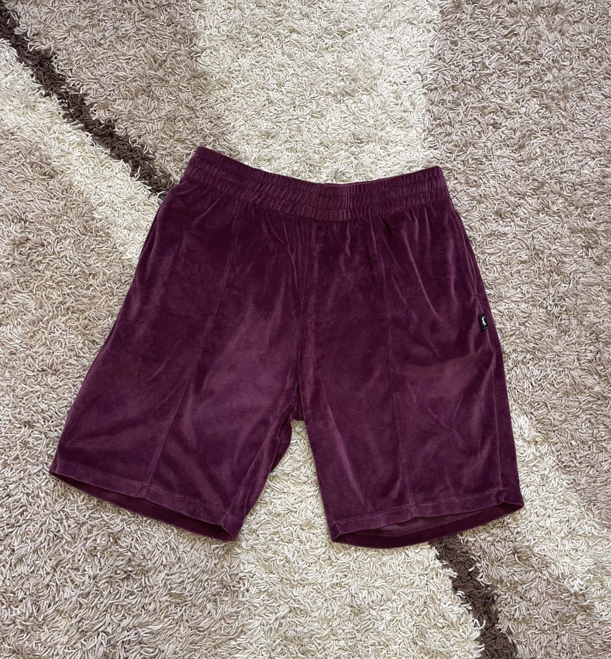 Streetwear × Stussy Stussy Red Velour Shorts | Grailed