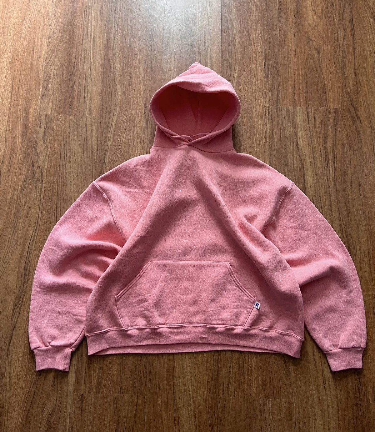 Vintage VINTAGE PEACHY PINK RUSSELL HOODIE | Grailed