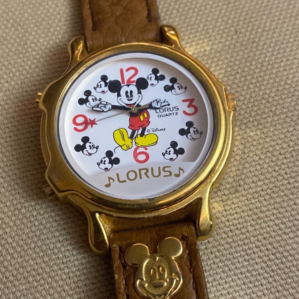 Disney Lorus rare musical Mickey Mouse leather watch | Grailed