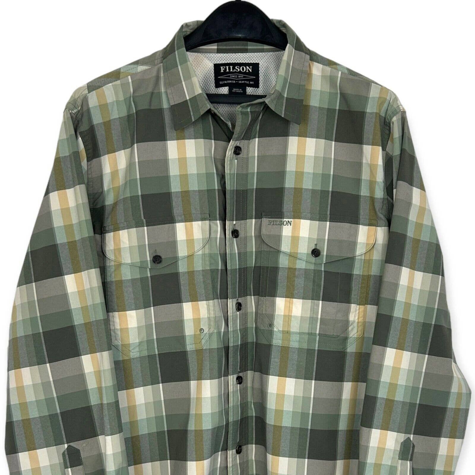 Filson CC Filson Medium Polyester Nylon Vented Plaid Hiking Fishing ...