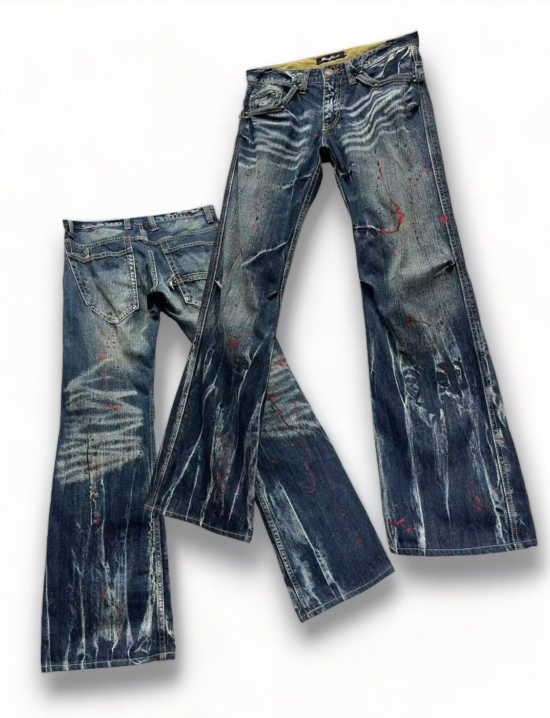 Vintage 🔥FYE🔥ROOT THREE STYLE Punk Whiskered Glitter Splash Flare | Grailed