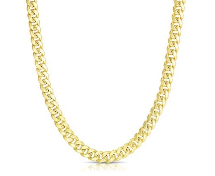 Gold Chain 10kt Semi Solid 10k Gold Miami Cuban Link Chain 22in 6.5mm ...