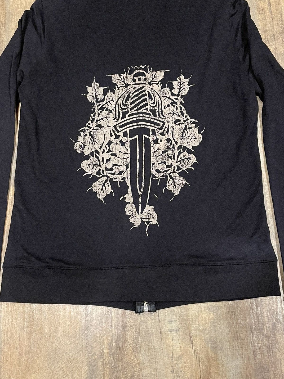 Chrome Hearts RARE Chrome Hearts Vine Dagger Logo Black Zip Up Hoodie ...