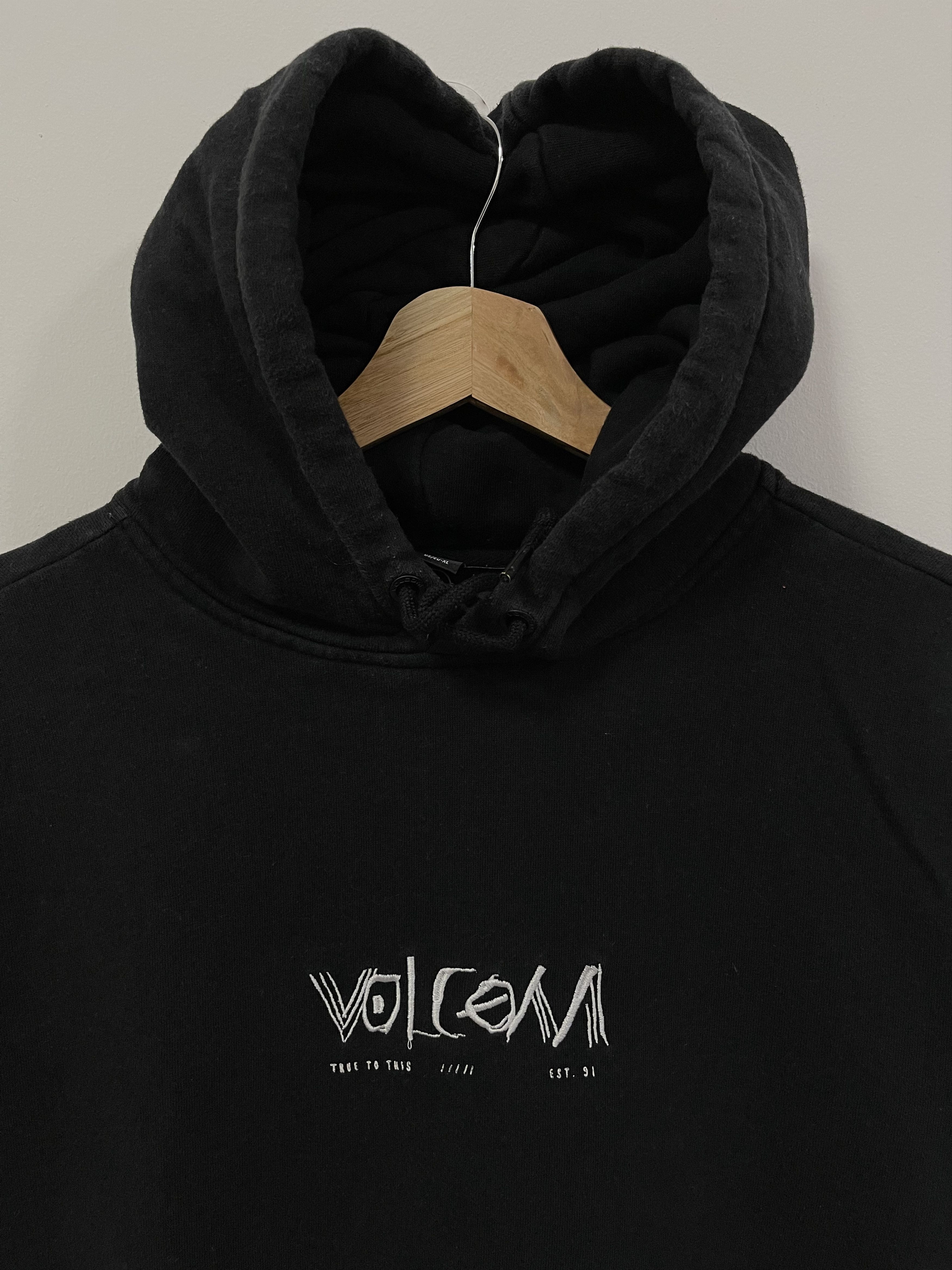 Vintage Vintage 1991 Volcom Center Logo Embroidered Skater Hoodie | Grailed