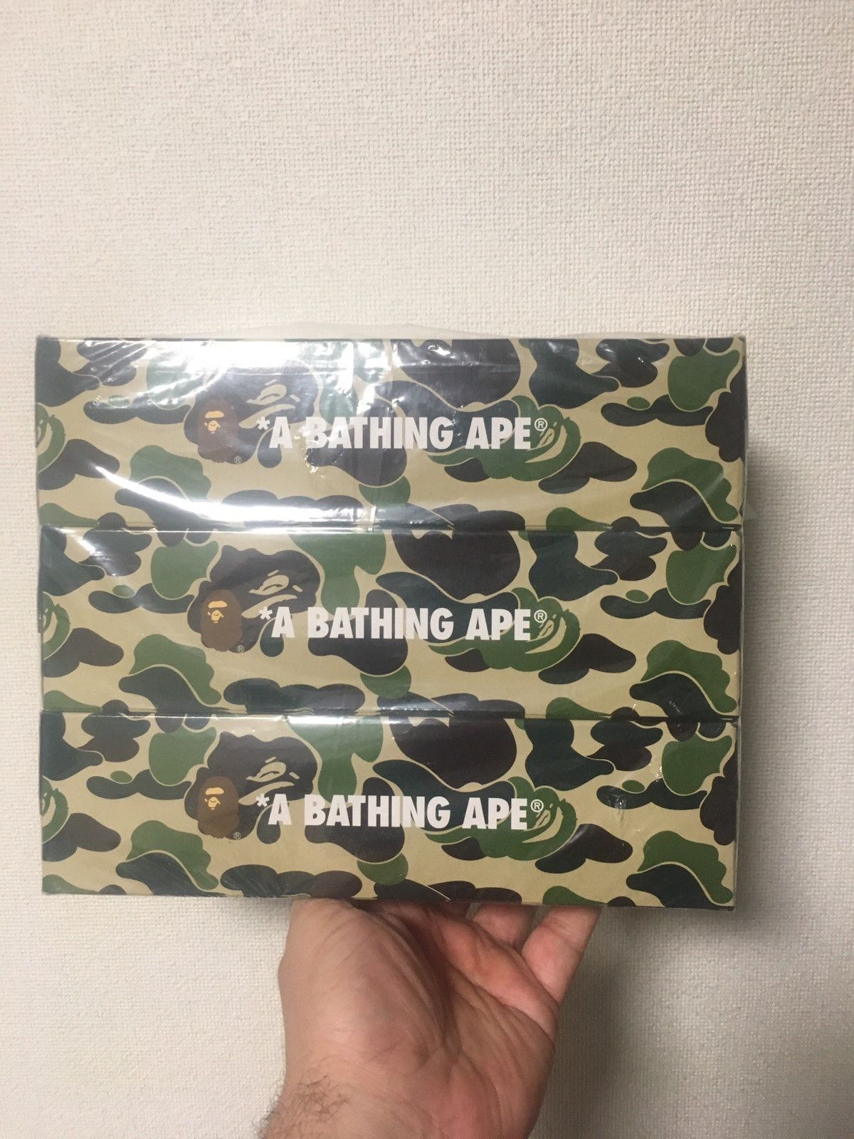 Bape 🔥 OG BAPE ABC Camo Tissue 3 Box Set Pack Green DS! | Grailed