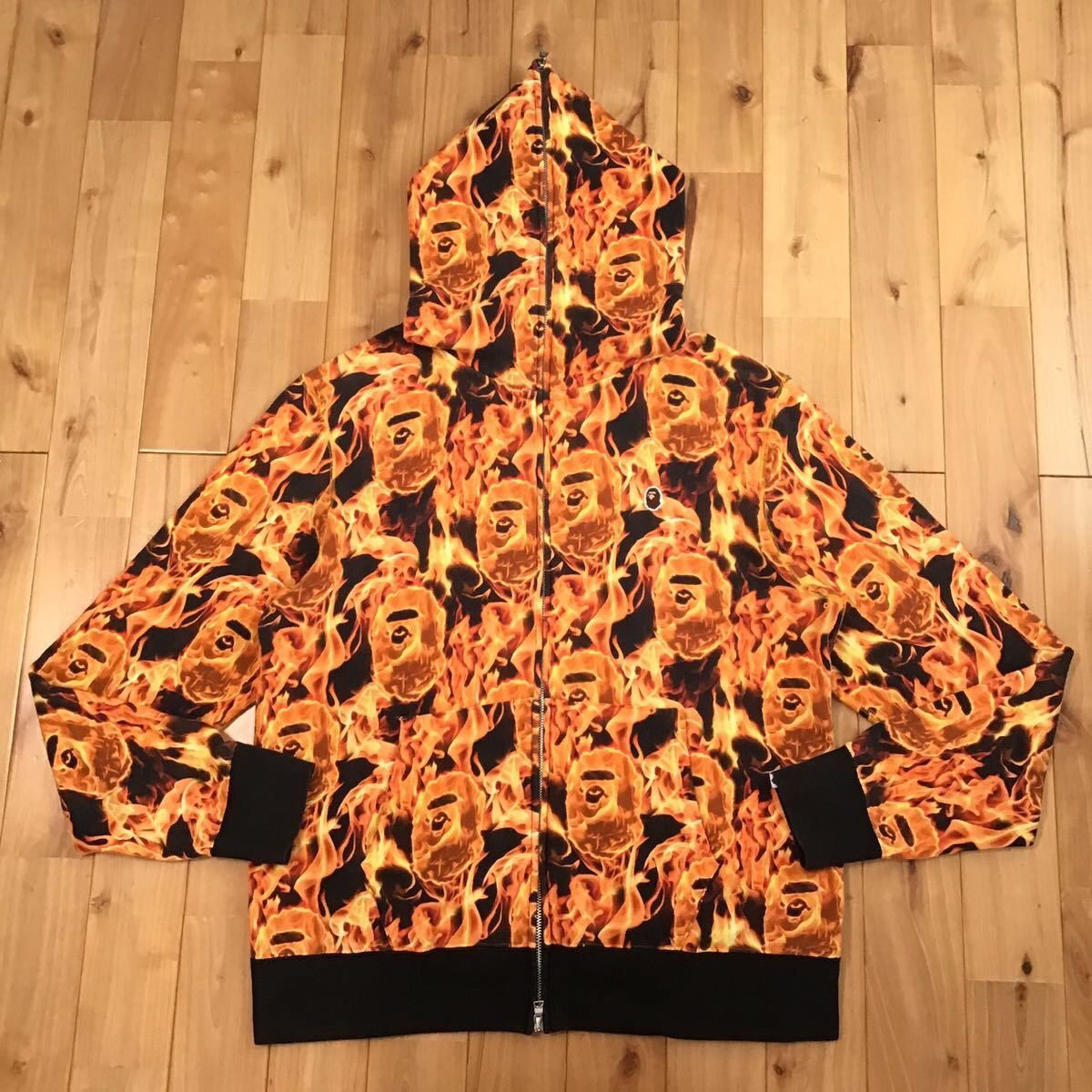 Bape BAPE FLAME full zip hoodie a bathing ape fire | Grailed