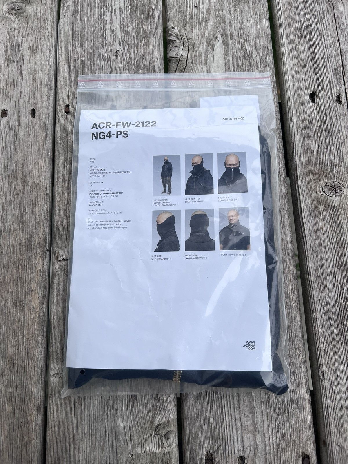 Acronym Acronym NG4-PS Neck Gaitor Black Gold | Grailed