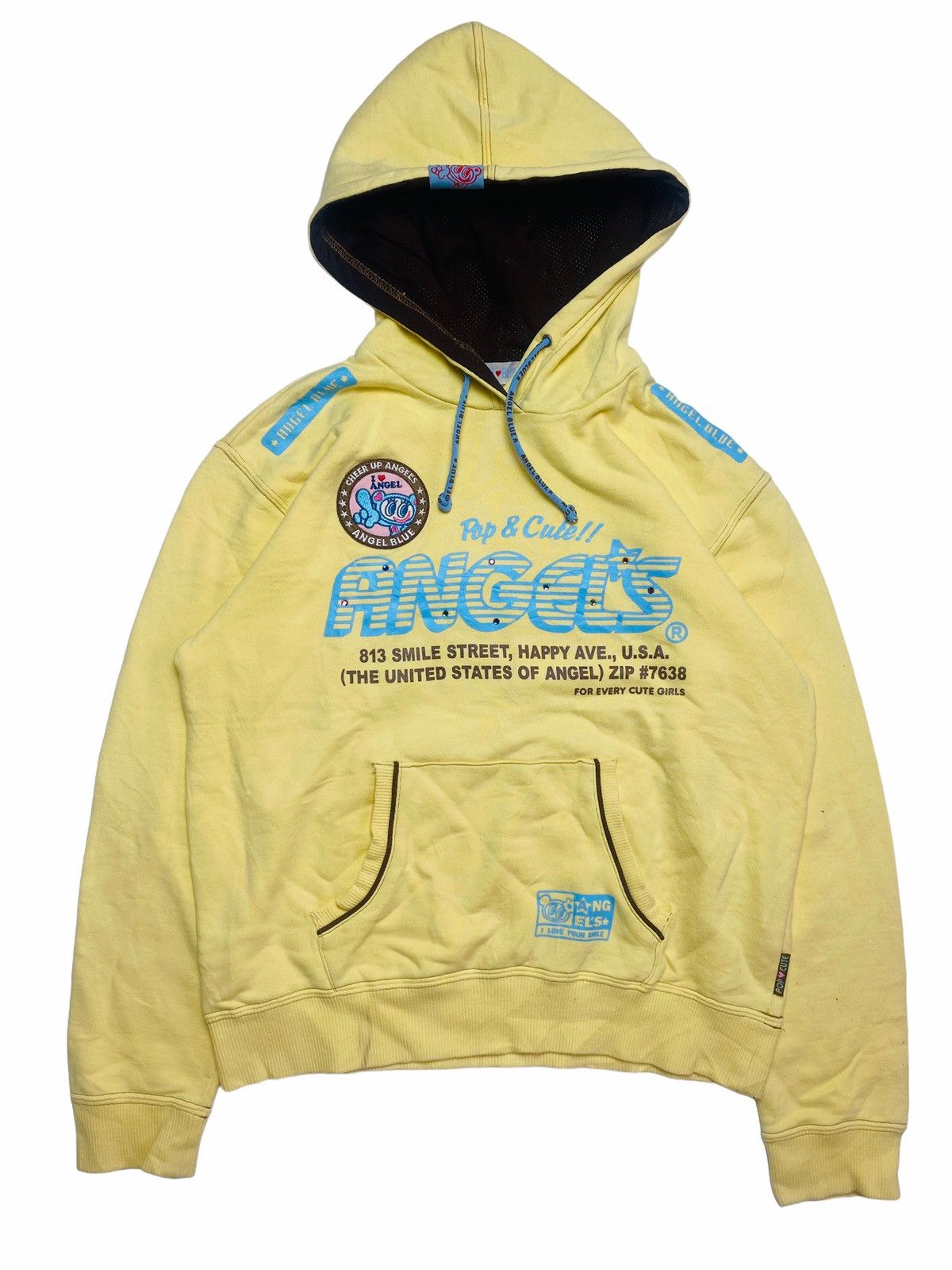 Japanese Brand ☠️NEEDGONE☠️2000s Angel Blue - Angels Yellow Hoodie ...