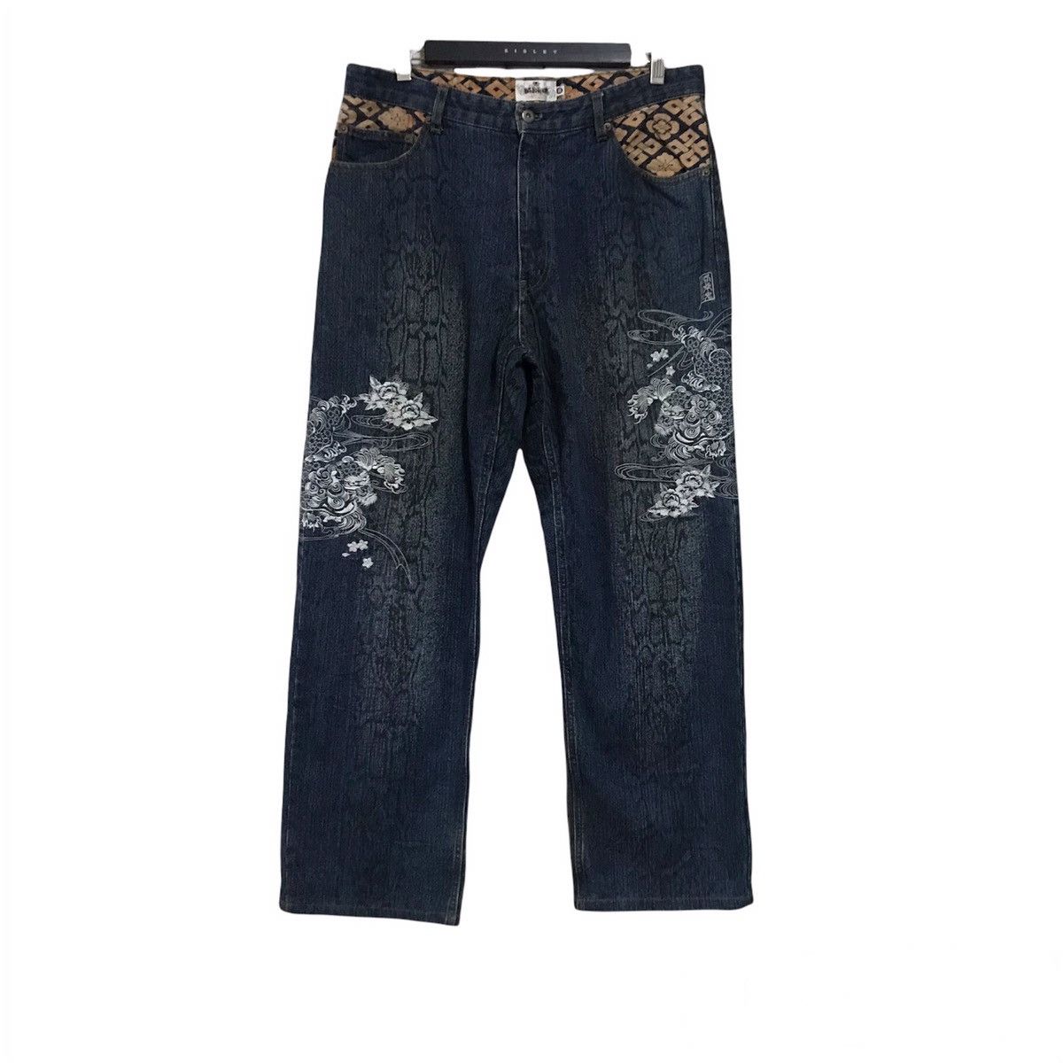 Japanese Brand Karakuri Tamashii Denim Embroidery Dragon Snake Skin ...