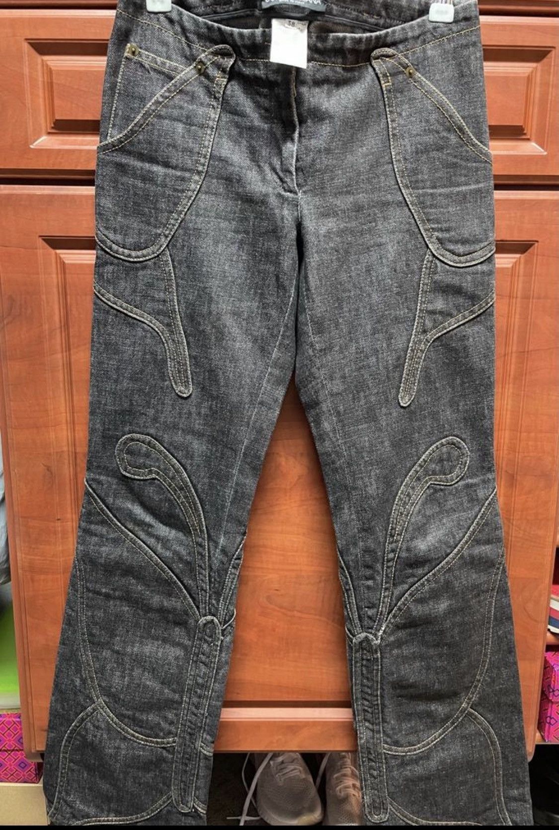 Dolce & Gabbana Spring 2002 iconic low rise butterfly jeans | Grailed