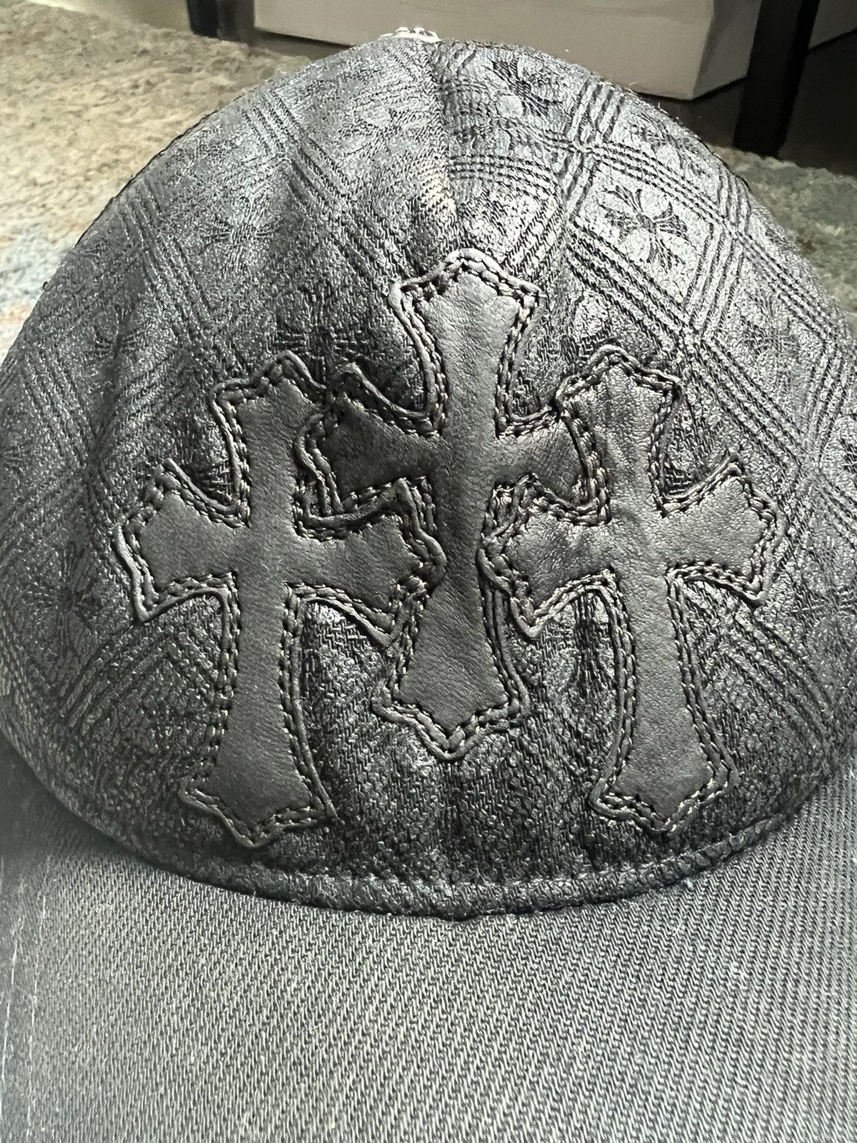 Chrome Hearts Chrome Hearts Triple Cross Patch Monogram Print Trucker ...
