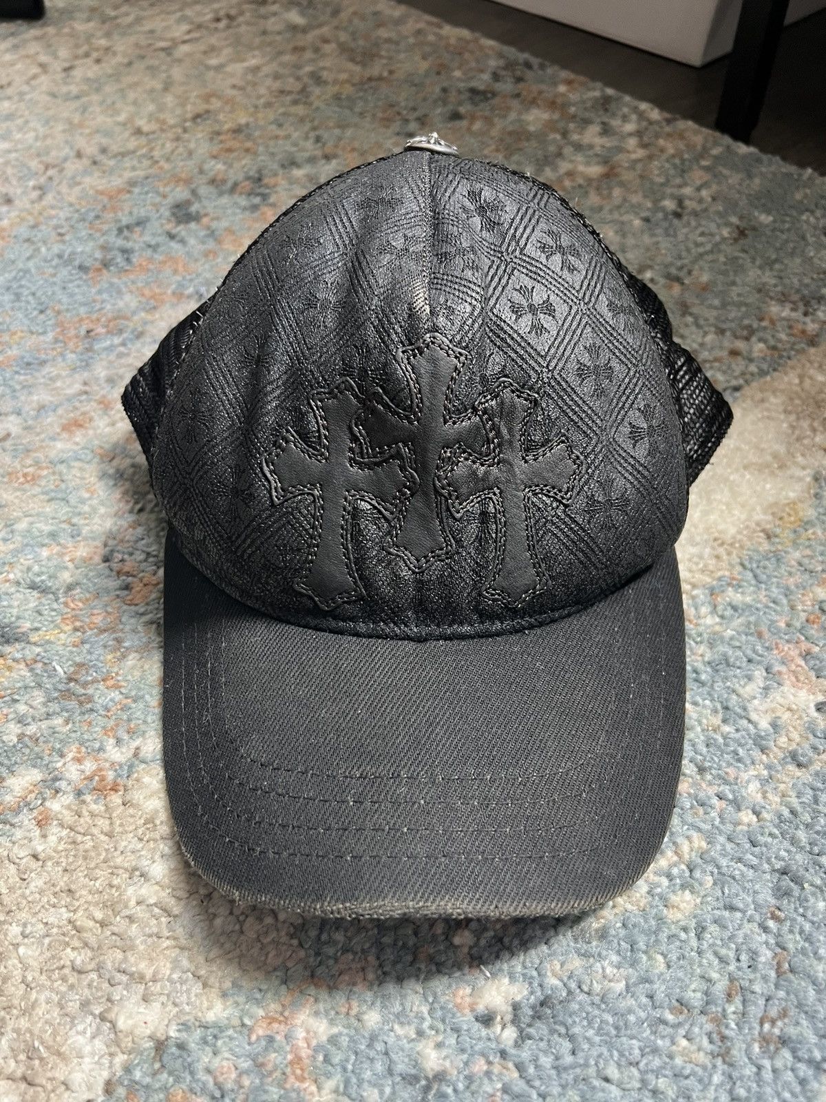 Chrome Hearts Chrome Hearts Triple Cross Patch Monogram Print Trucker ...