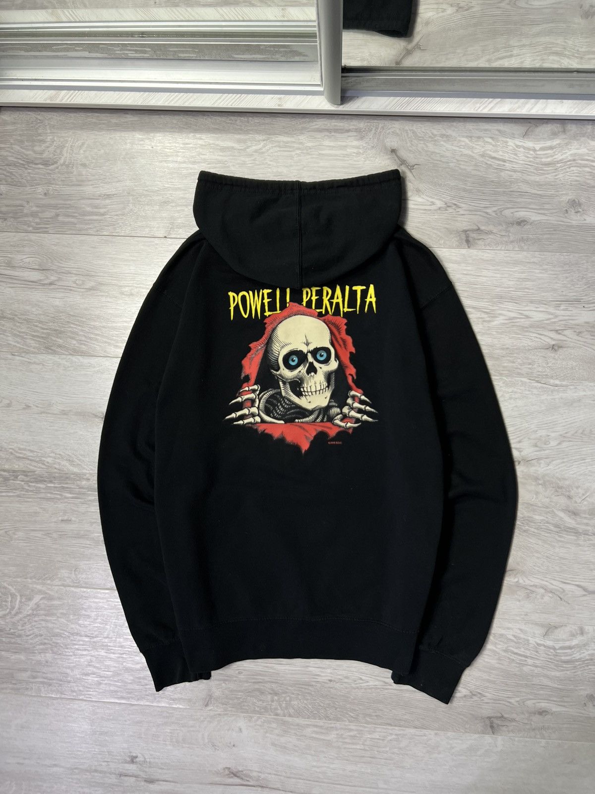 Streetwear Rare Powell Peralta Ripper Hoodie Skeleton Bones Big Logo ...