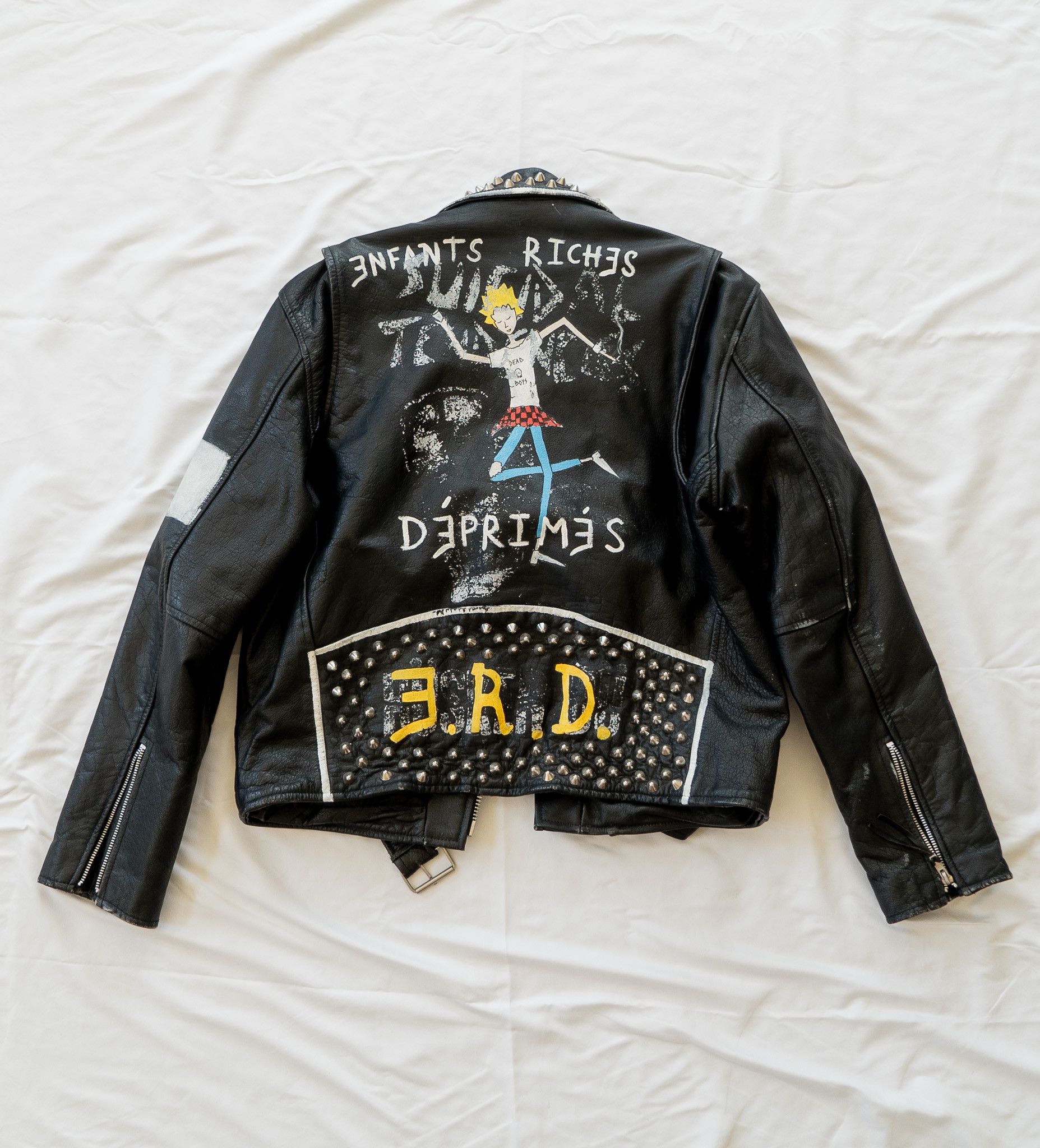 Enfants Riches Deprimes ERD Spiked & Painted Leather Jacket | Grailed