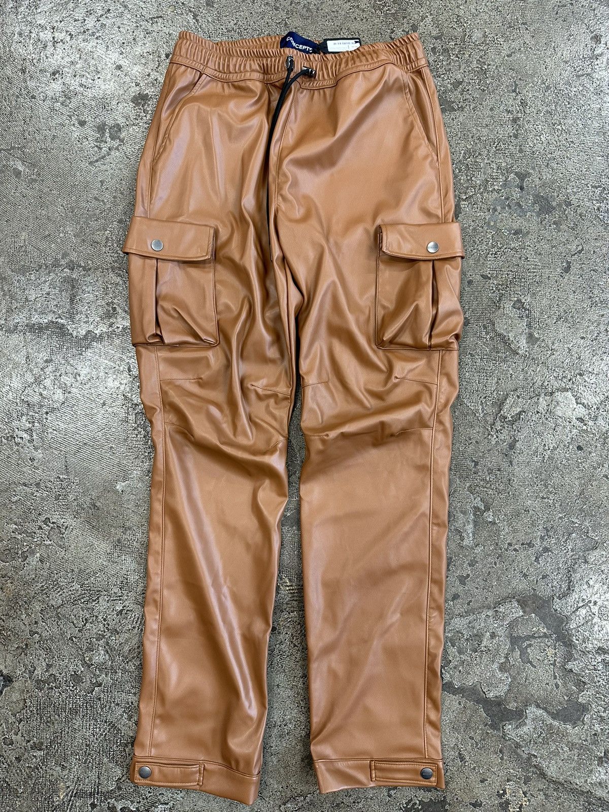 Concepts BROWN LEATHER CONCEPT PANTS | Grailed