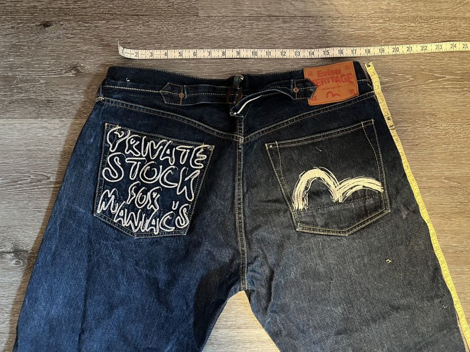 Vintage "private stock for maniacs" vintage Evisu jeans | Grailed