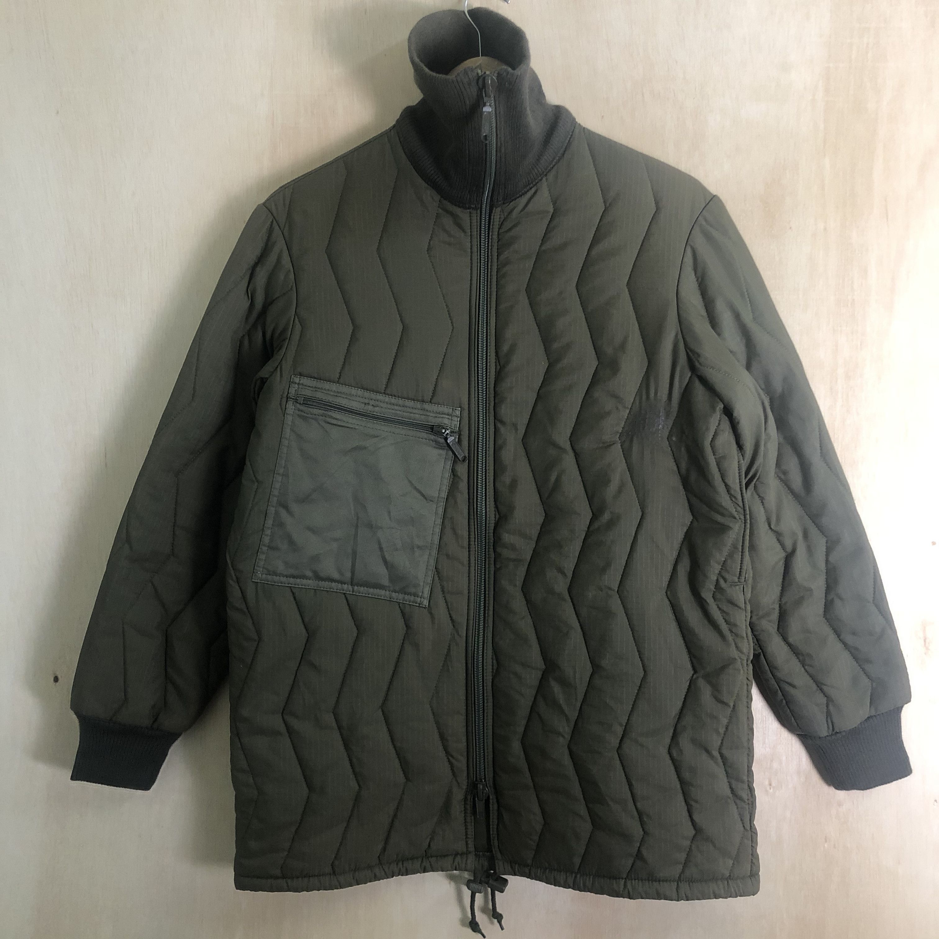 Vintage Green Puffer With Chest Zipper Pocket Jacket | Grailed