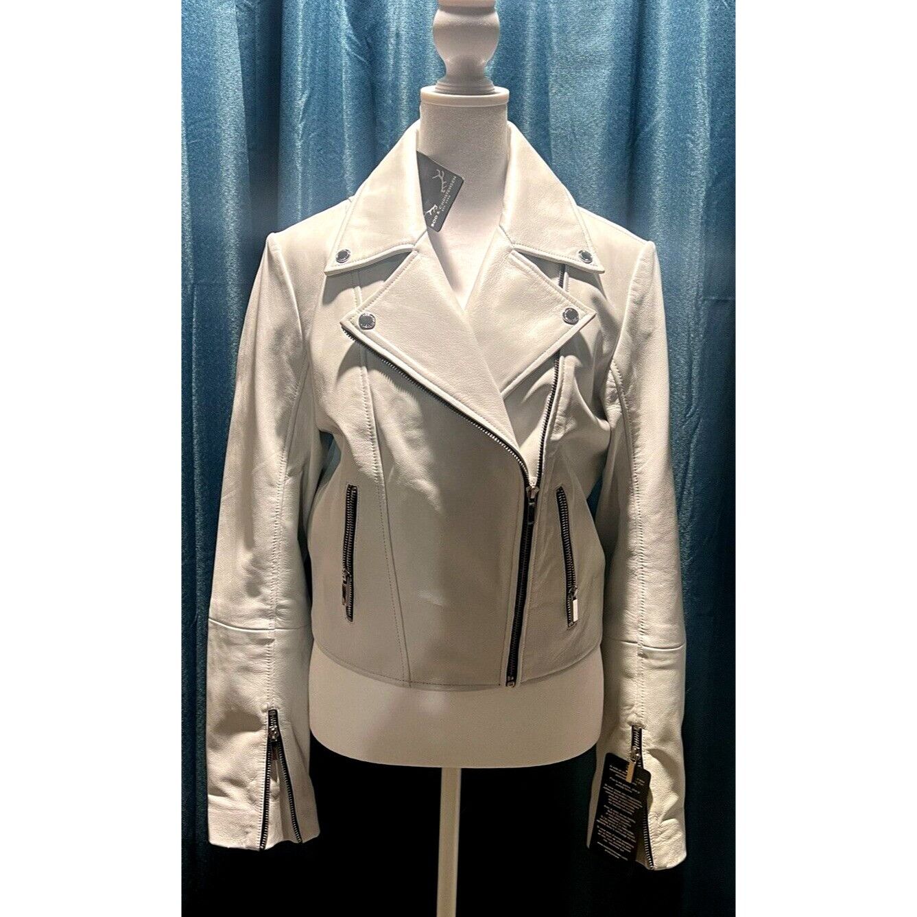 Designer Bod & Christensen ALINA Leather BIKER / MOTO Jacket Whit | Grailed