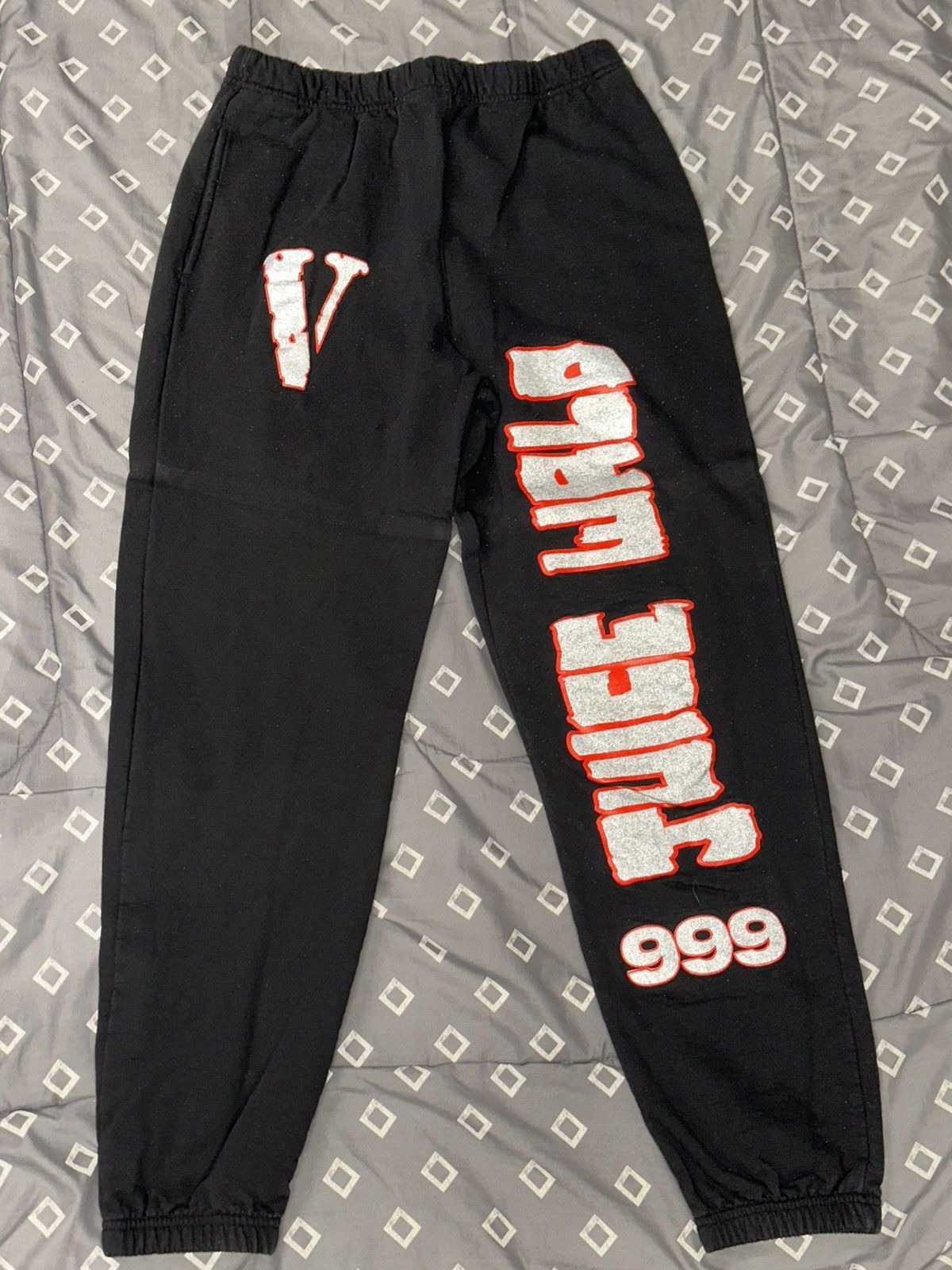 Vlone Vlone 999 Club Juice Wrld Reflective Wording Jogging Pants | Grailed