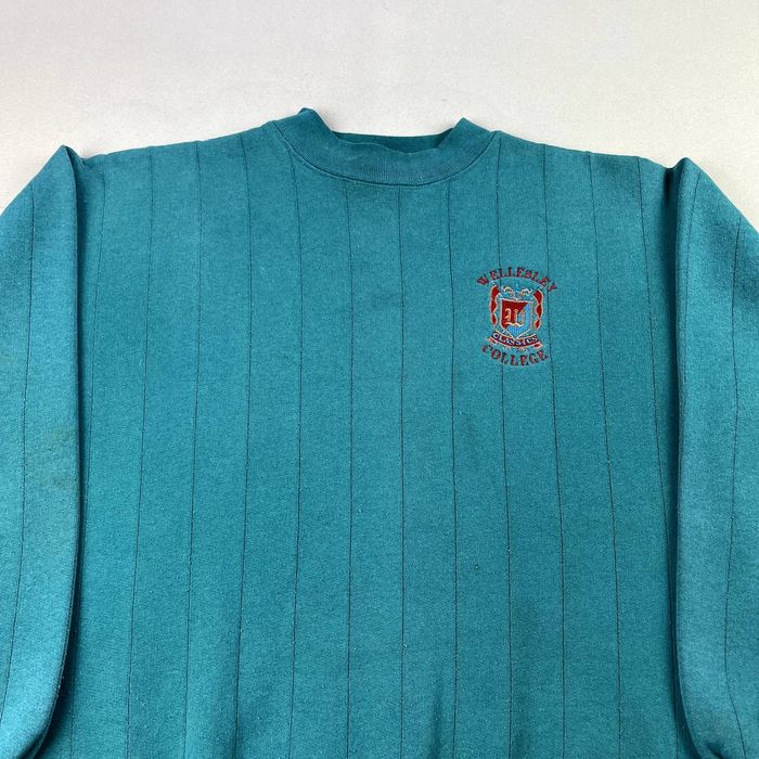 Vintage Vintage Wellesley College Sweatshirt Medium Teal Blue 90s | Grailed