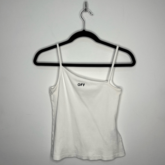 Off-White Off-White Asymmetric Ribbed Tank Top White Women’s EU 40/US ...